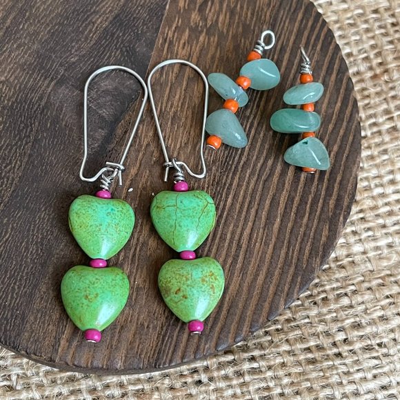 Hand Crafted | Jewelry | Handmade 2in Interchangeable Gemstone Green ...